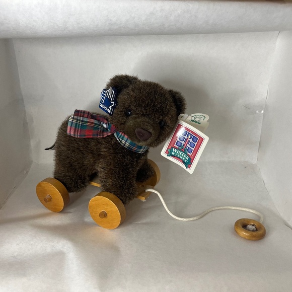 Applause | Toys | Vtg Applause Nostalgic Teddy Bear On Wheels Brown ...